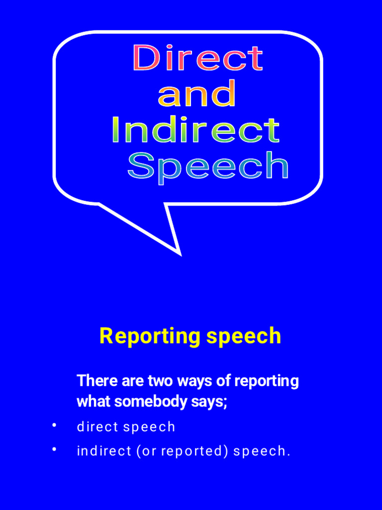 Direct vs Indirect Speech Explained | PDF