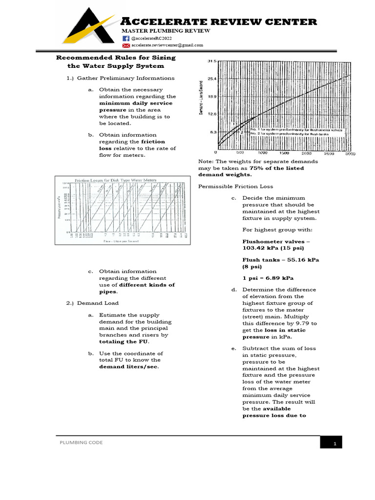 GENERAL-RULE-OF-WATER-PIPE-SIZING-APPENDIX-A-ACCELERATE | PDF | Plumbing | Pressure