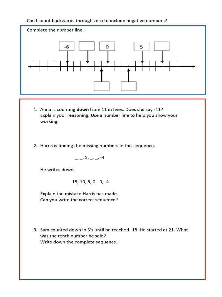 Counting Backwards Through 0 | PDF