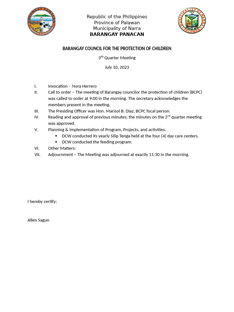 3rd Quarter BCPC | PDF