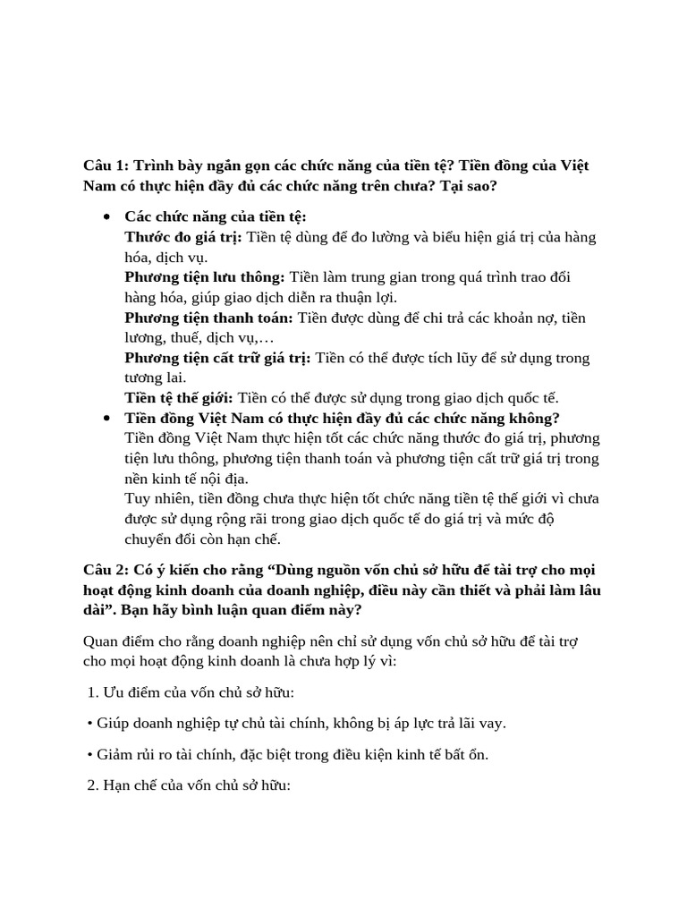 Tai Chinh - Tien Te | PDF