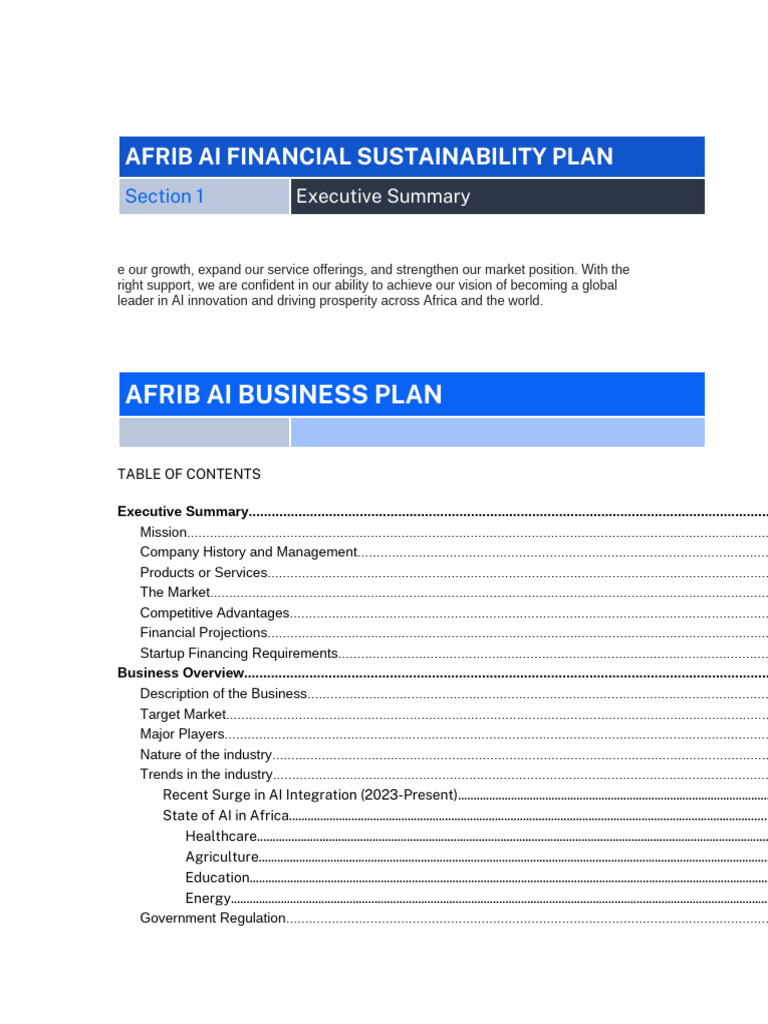 Financial Sustainabilty Plan | PDF | Artificial Intelligence ...