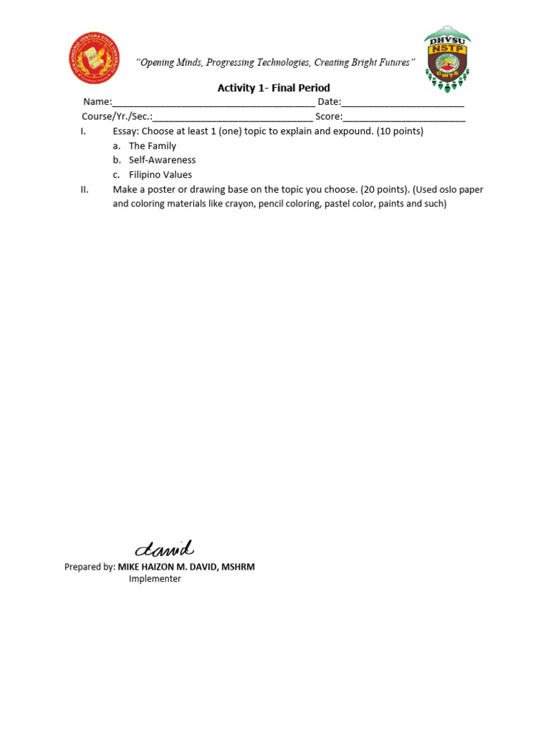 Activity 2 Family Self Awareness Filipino Values | PDF