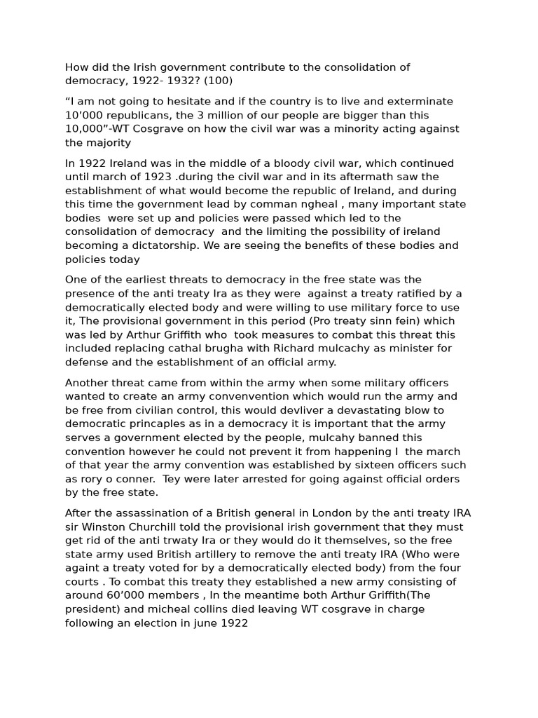 1922-1932 Democracy in Ireland | PDF | Politics Of The British Isles ...