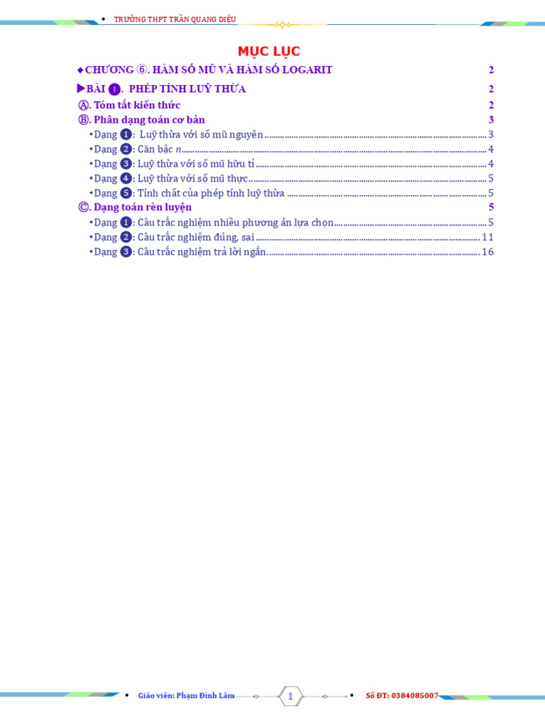 C6-B1-Phep Tinh Luy Thua - k11 | PDF