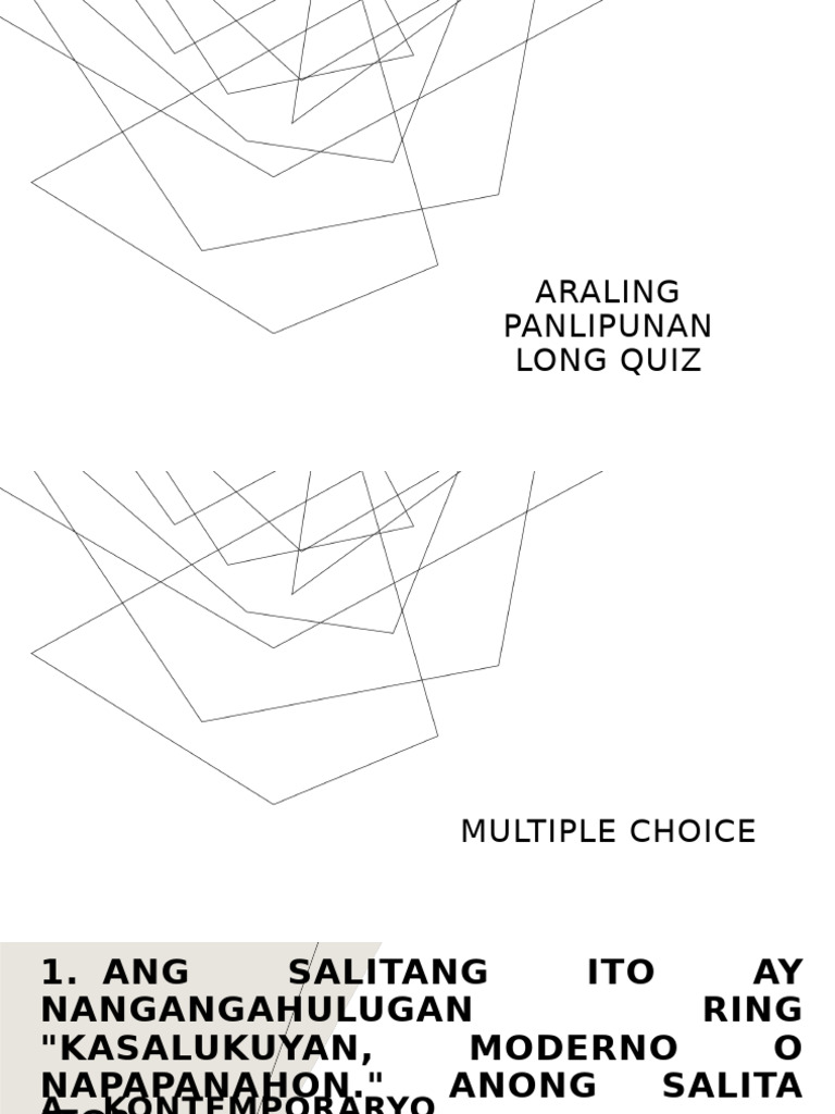 Araling Panlipunan Long Quiz | PDF