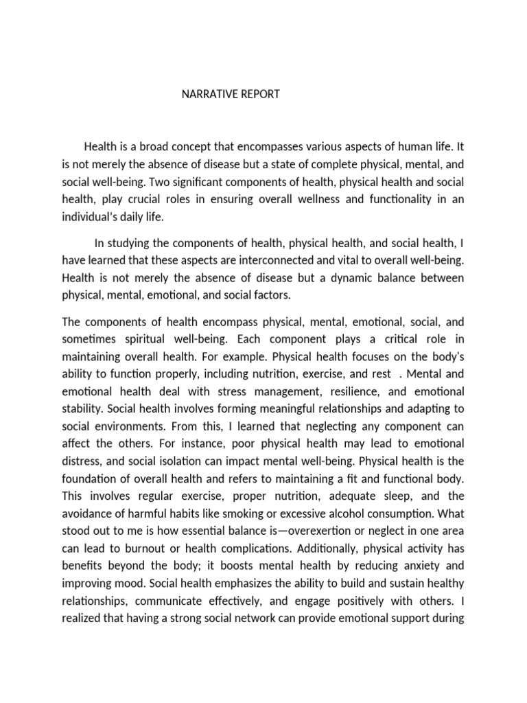 Narrative Report by Hannah | PDF | Mental Health | Social Psychology