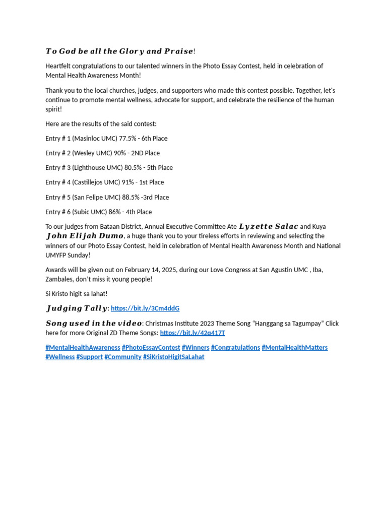 Photo Essay Contest Winners | PDF