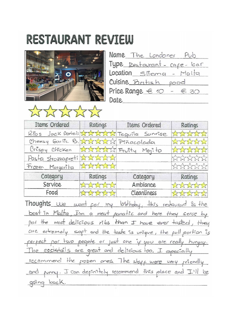 Restaurant Review | PDF