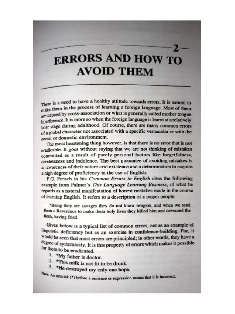 Errors and How To Avoid Them | PDF