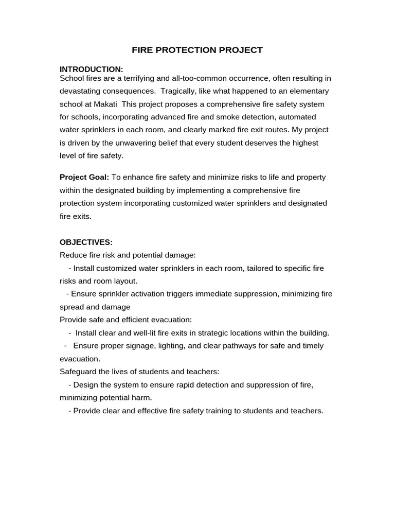 Fire Protection Project | PDF | Fire Safety | Safety