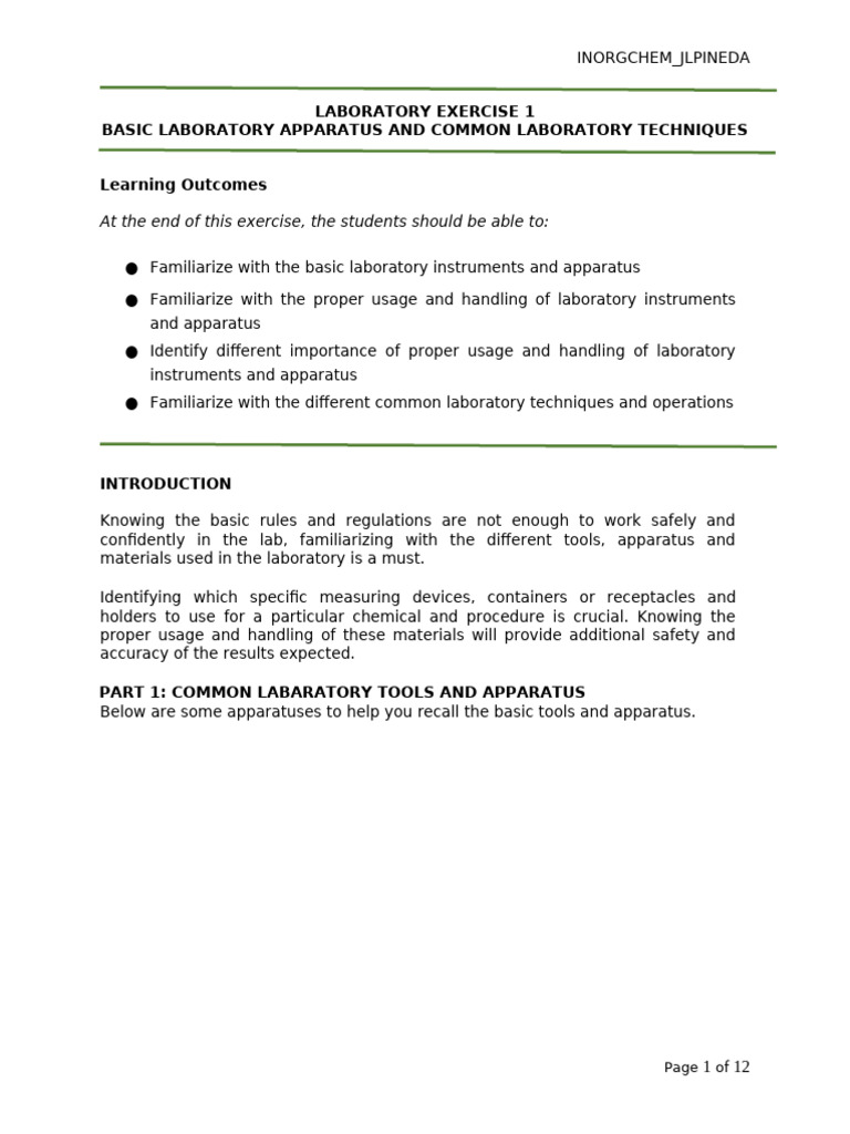 INORGCHEM LabExercise 01 | PDF