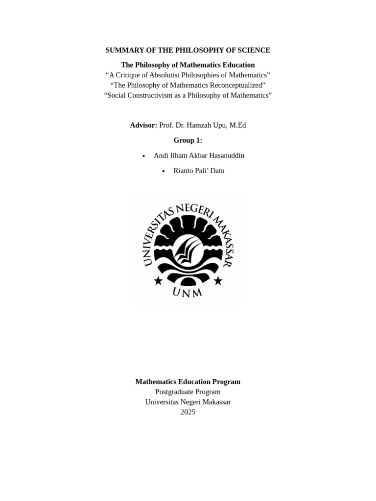 Summary of The Philosophy of Science | PDF | Knowledge | Mathematics