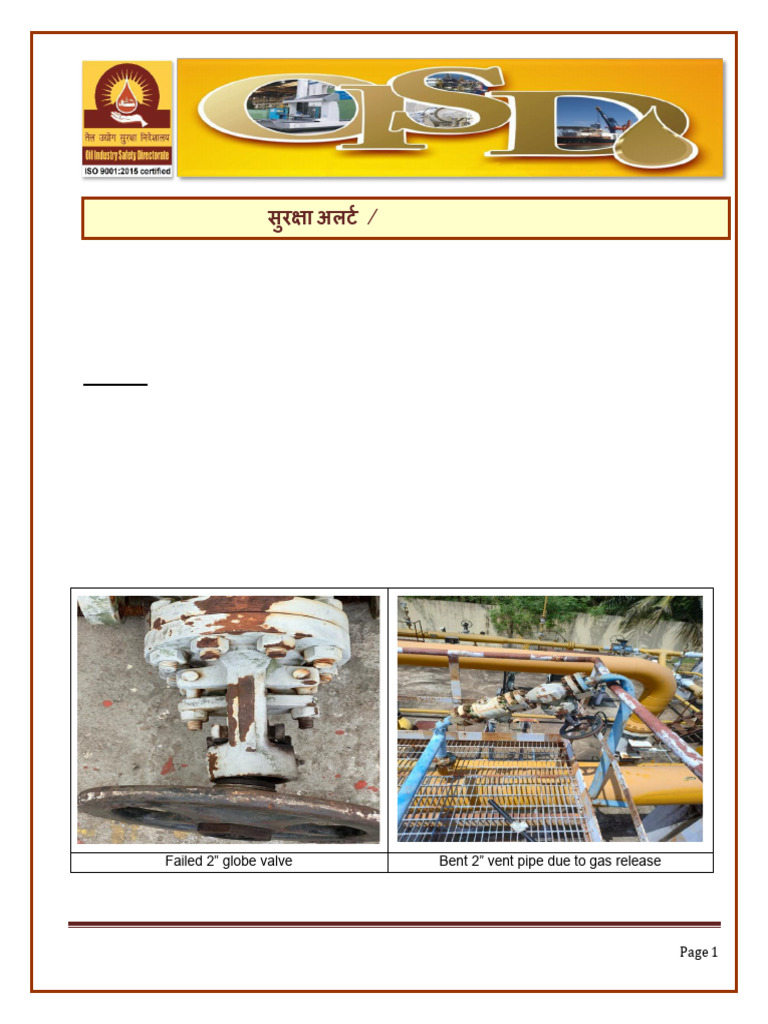 safety alert final | PDF | Valve | Gas Technologies