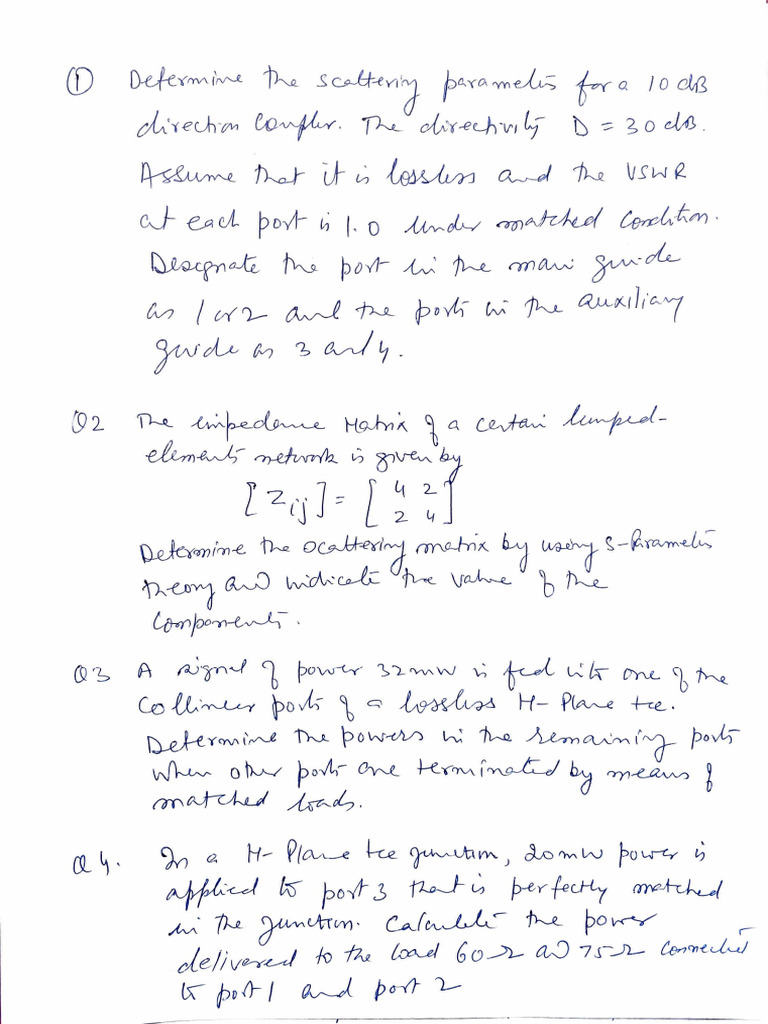 1 Assignment 1 On S-Parameters | PDF