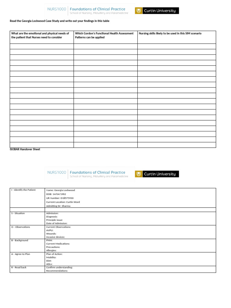 Pre-SIM Worksheet - Georgia Lockwood | PDF