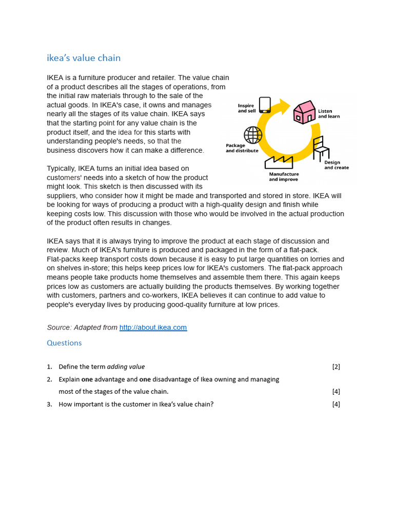 Ikea - S Value Chain | PDF