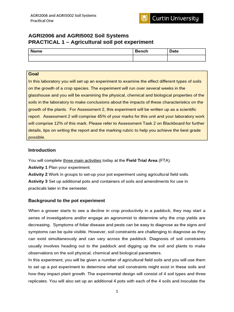 Soil Types Impact on Crop Growth Experiment | PDF | Soil | Experiment