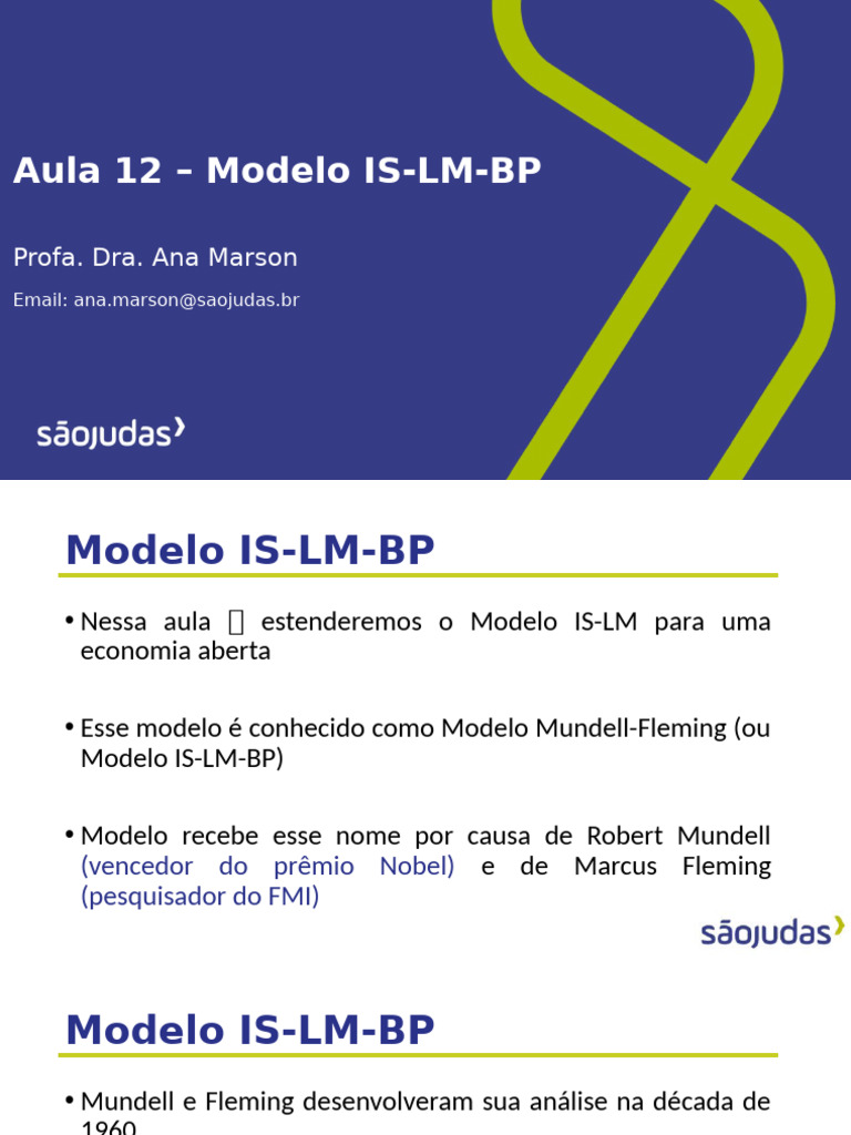 Aula 12 - IS-LM-BP | PDF | Taxa de câmbio | Politica fiscal
