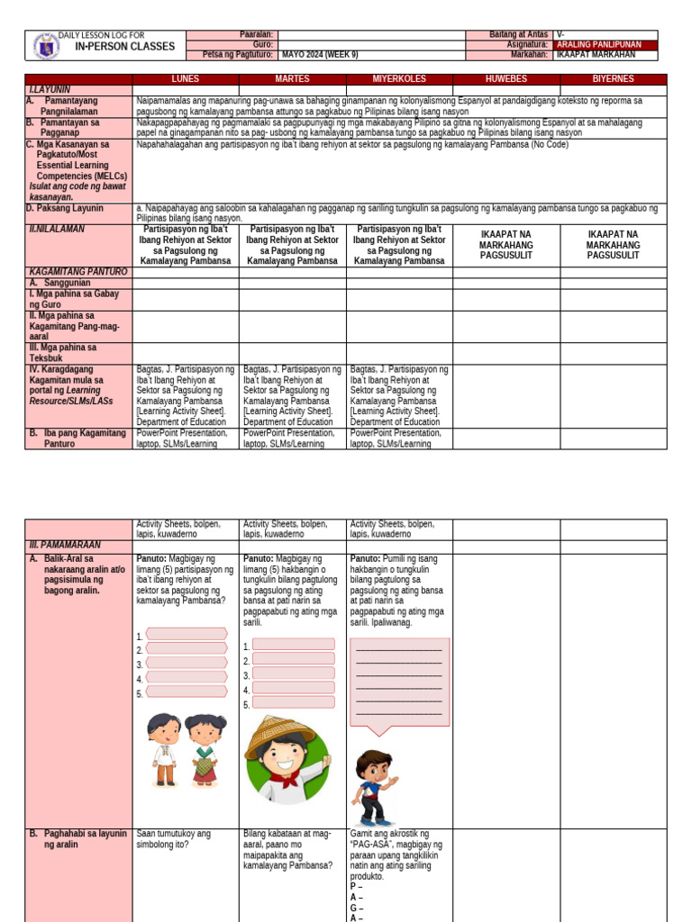 G5 Q4W9 DLL AP (MELCs) | PDF