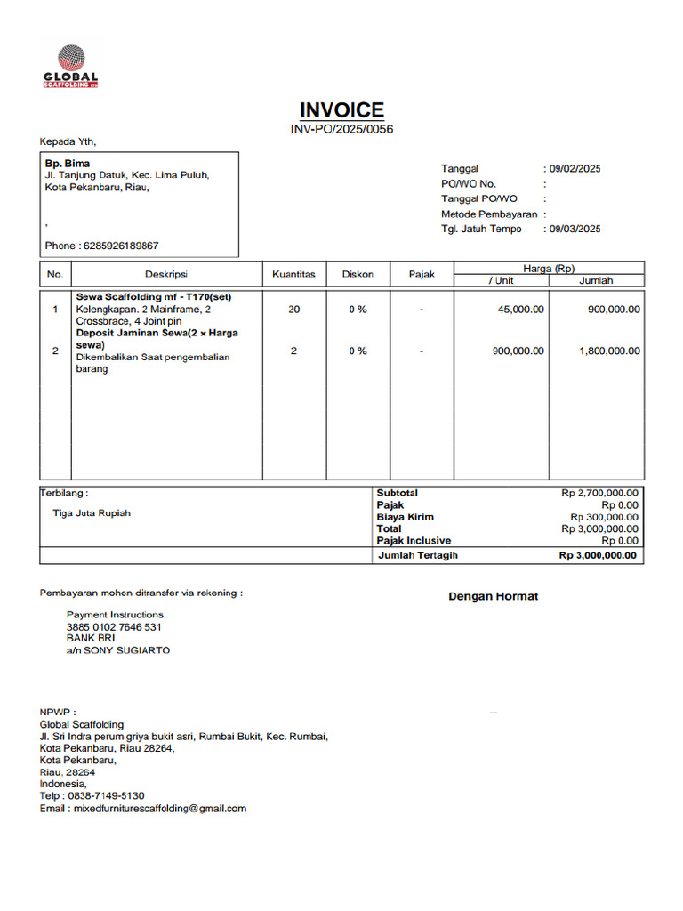 Inv Sal Inv-Po 2025 0056 | PDF