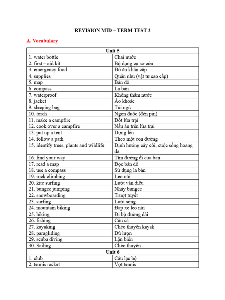 Revision Mid - Term 2 | PDF