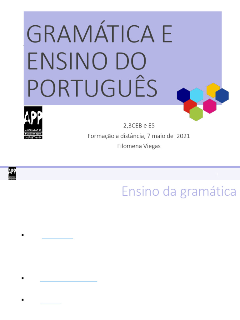 2021gramatica 2,3CEB ES Materiais 7maio | PDF | Palavra | Mecânica da linguagem