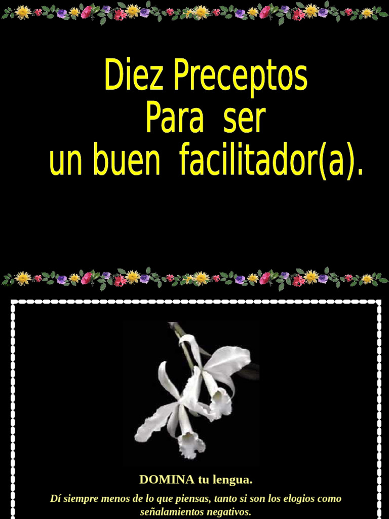 Diez Preceptos para Ser Facilitador (A) | PDF