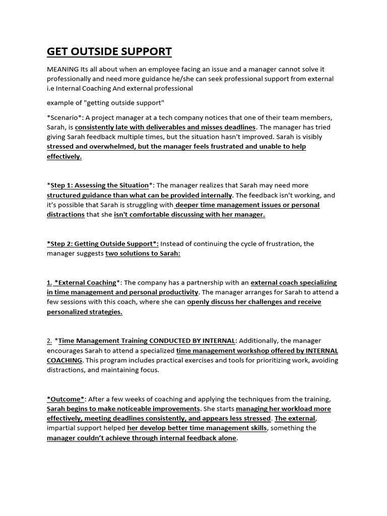 GET OUTSIDE SUPPORT new | PDF | Leadership | Time Management