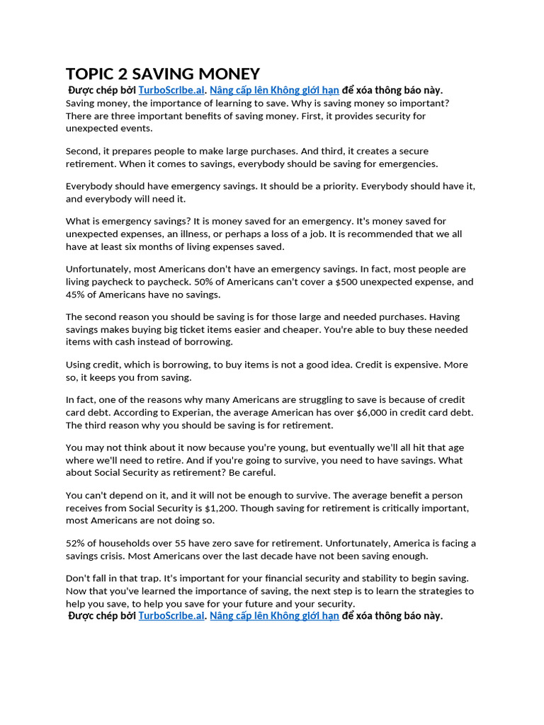 TOPIC-2-SAVING-MONEY | PDF | Liability (Financial Accounting) | Business