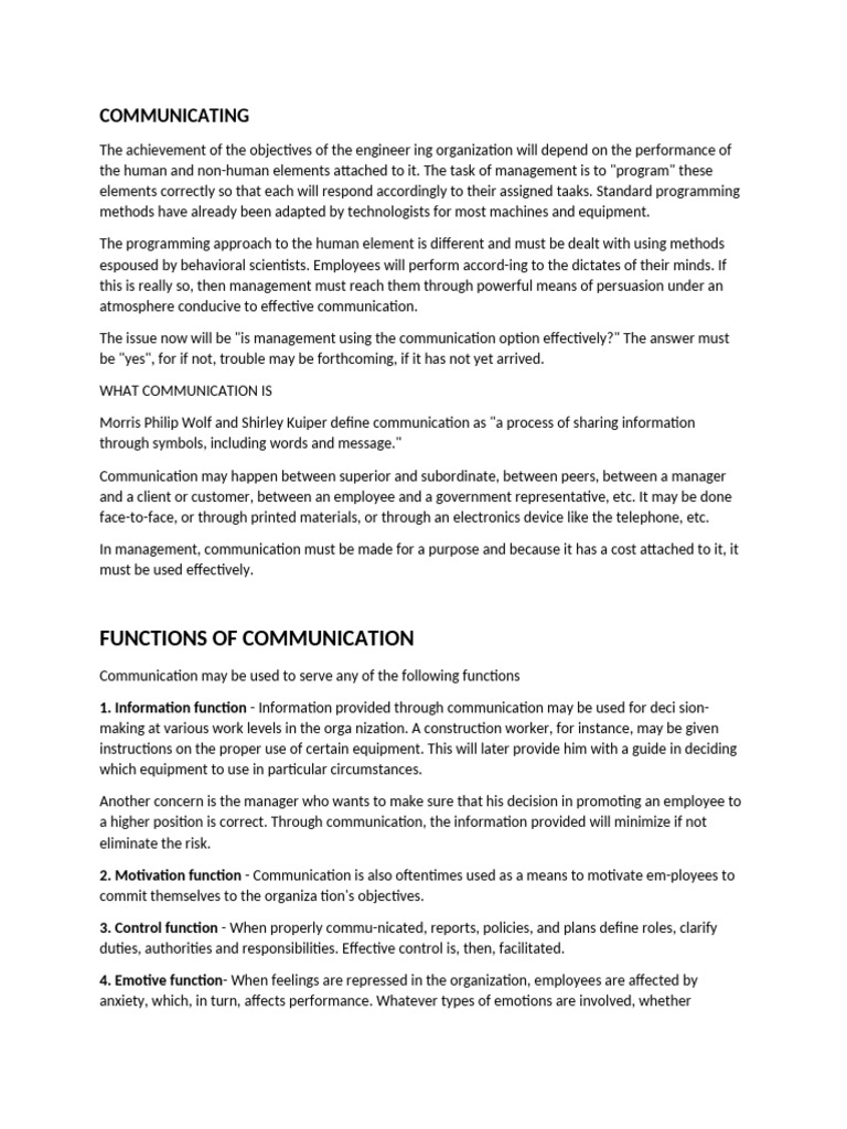 COMMUNICATING | PDF | Communication | Nonverbal Communication