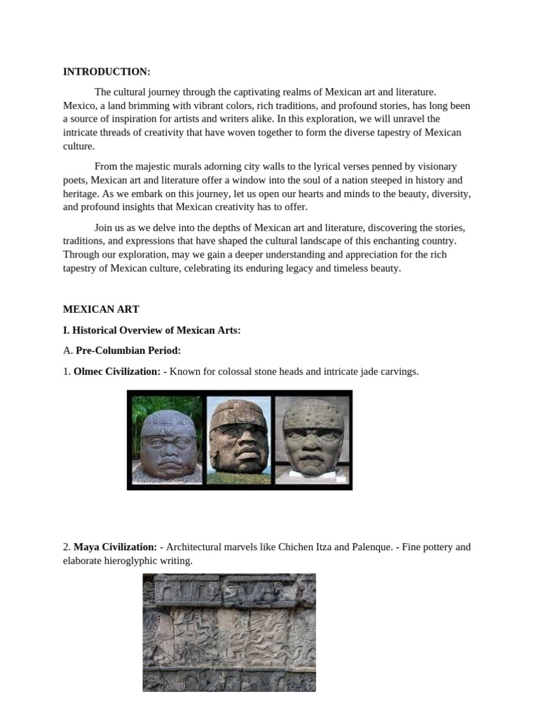 Overview of Mexican Art and Literature | PDF | Mexico | The Arts