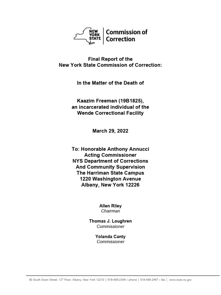 Kaazim Freeman Death Report | PDF