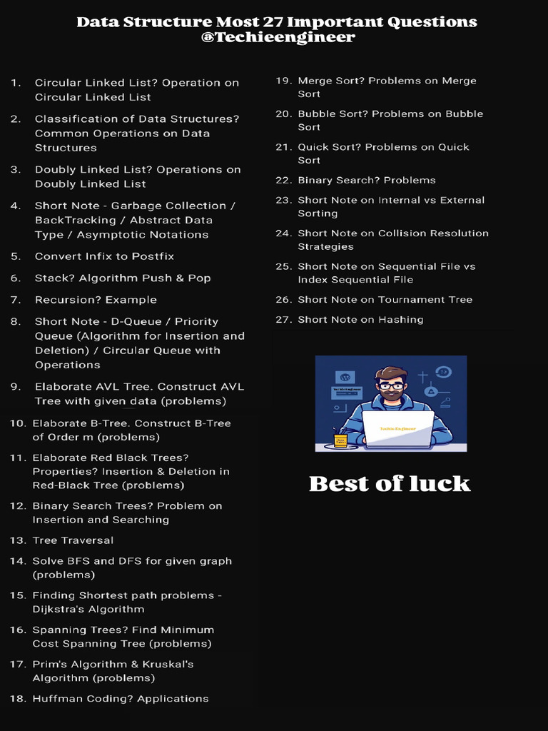Data Structure Most 27 Important QUESTIONS | PDF