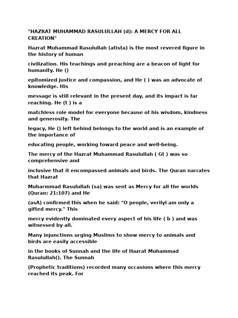 A Mercy For All Creations - bc240409114 | PDF | Prophets And Messengers ...