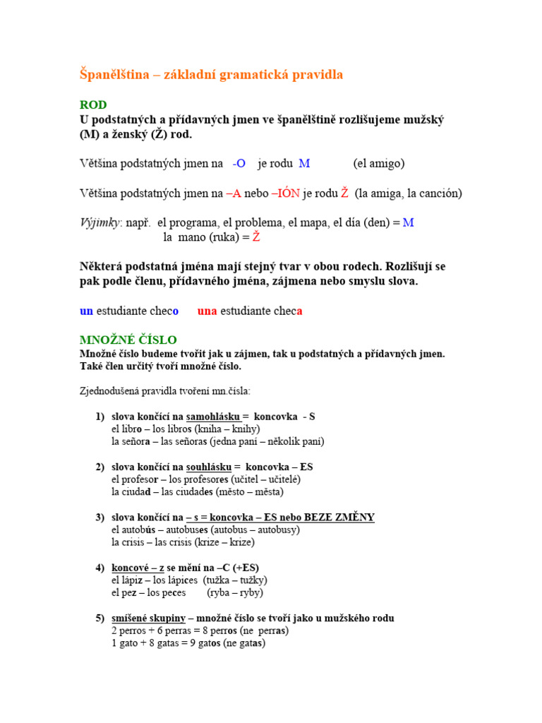 P - Zakladni Gramaticka Pravidla R95a204y63 | PDF