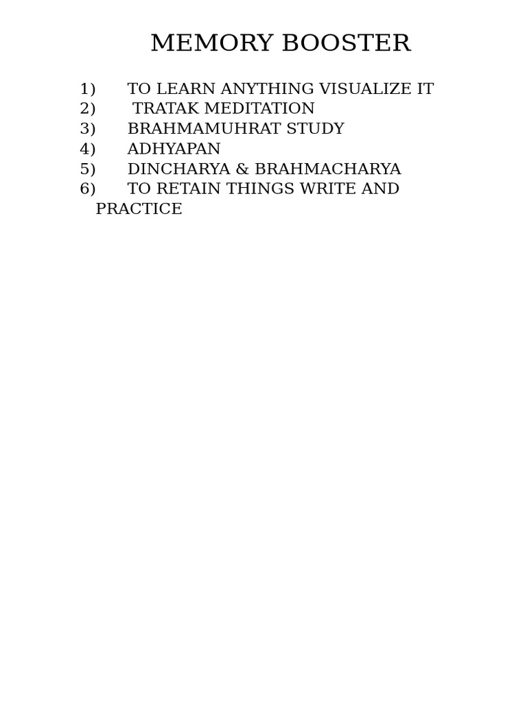 Memory Enhancement Techniques Guide | PDF