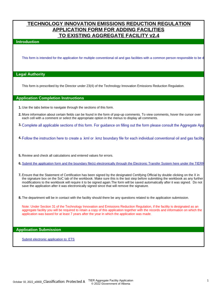Ep TIER Add Facilities Aggregate Application Form | PDF | Menu (Computing)