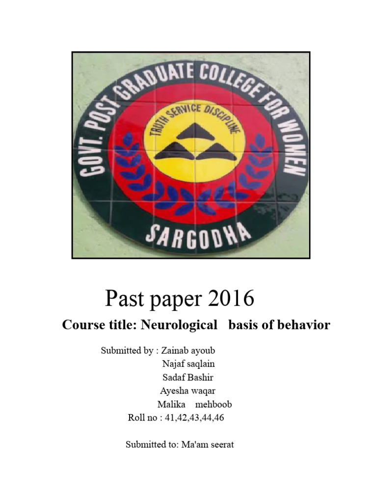 2016 Past Paper Neuro PDF | PDF | Chemical Synapse | Synapse