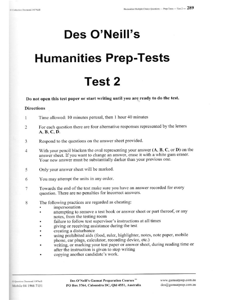 Prep Test 2 s1 | PDF