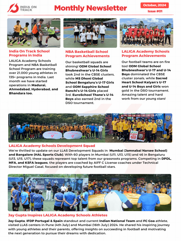 India On Track October 2024 Newsletter | PDF | Association Football ...