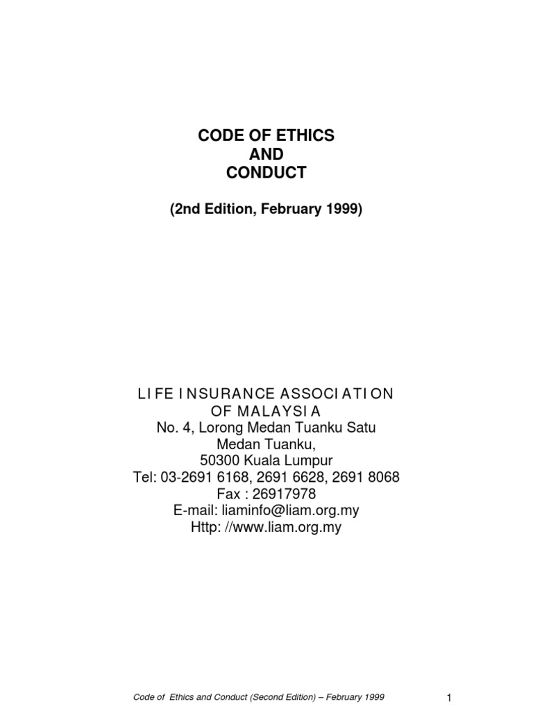 Code of Ethnics - Life Insurance | Download Free PDF | Life Insurance ...