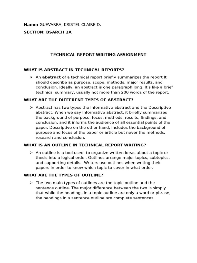 Writing Abstracts for Technical Reports | PDF
