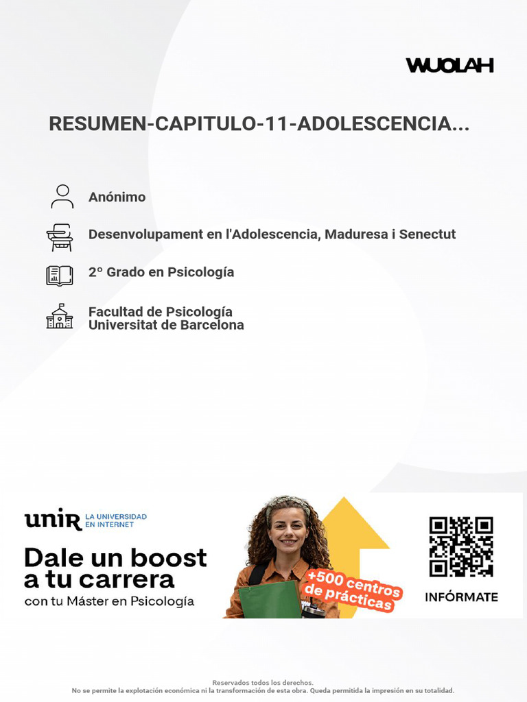 Wuolah Free RESUMEN CAPITULO 11 ADOLESCENCIA | PDF | Obesidad | Pubertad
