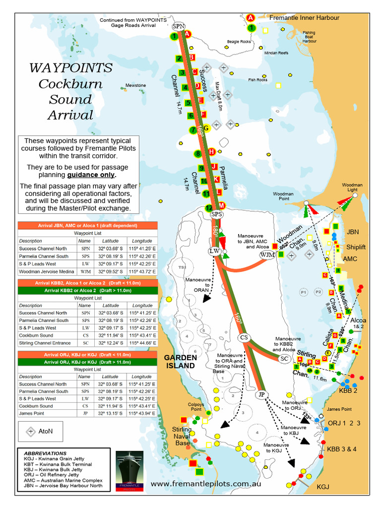 Passage Plan Cockburn Sound Arrival | PDF