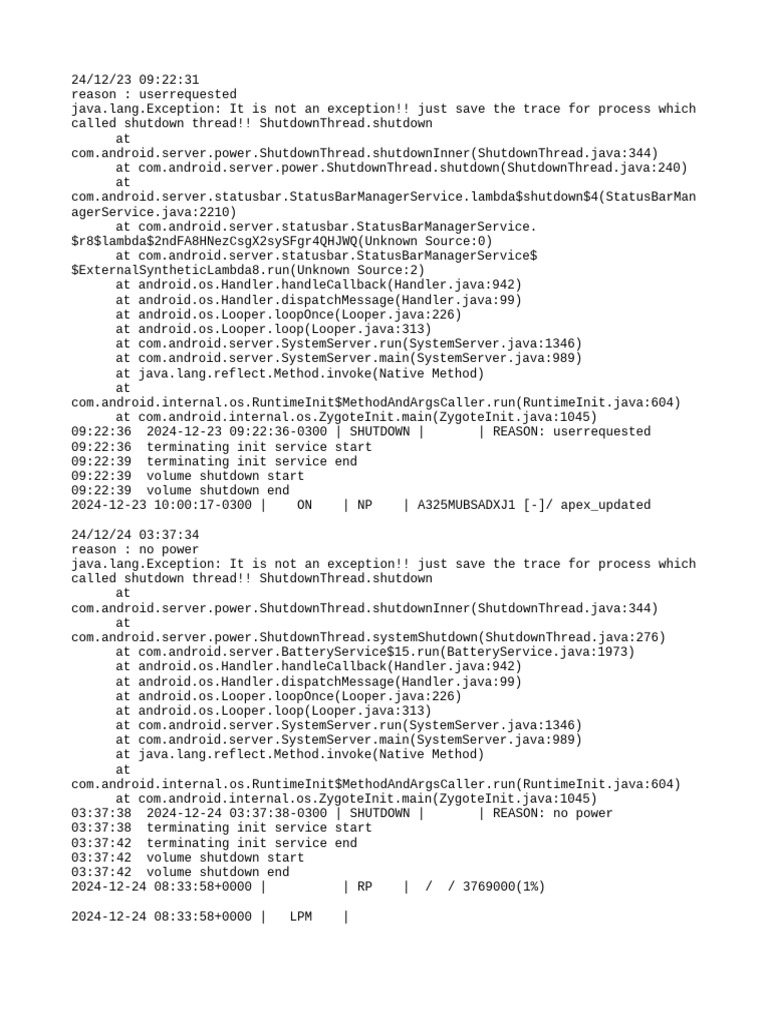 Android Shutdown and Reboot Logs | PDF | Embedded Linux Distributions ...