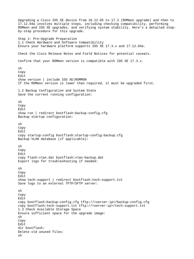 Cisco Ios Xe Upgrade 17 X Pdf Computer Architecture Computing