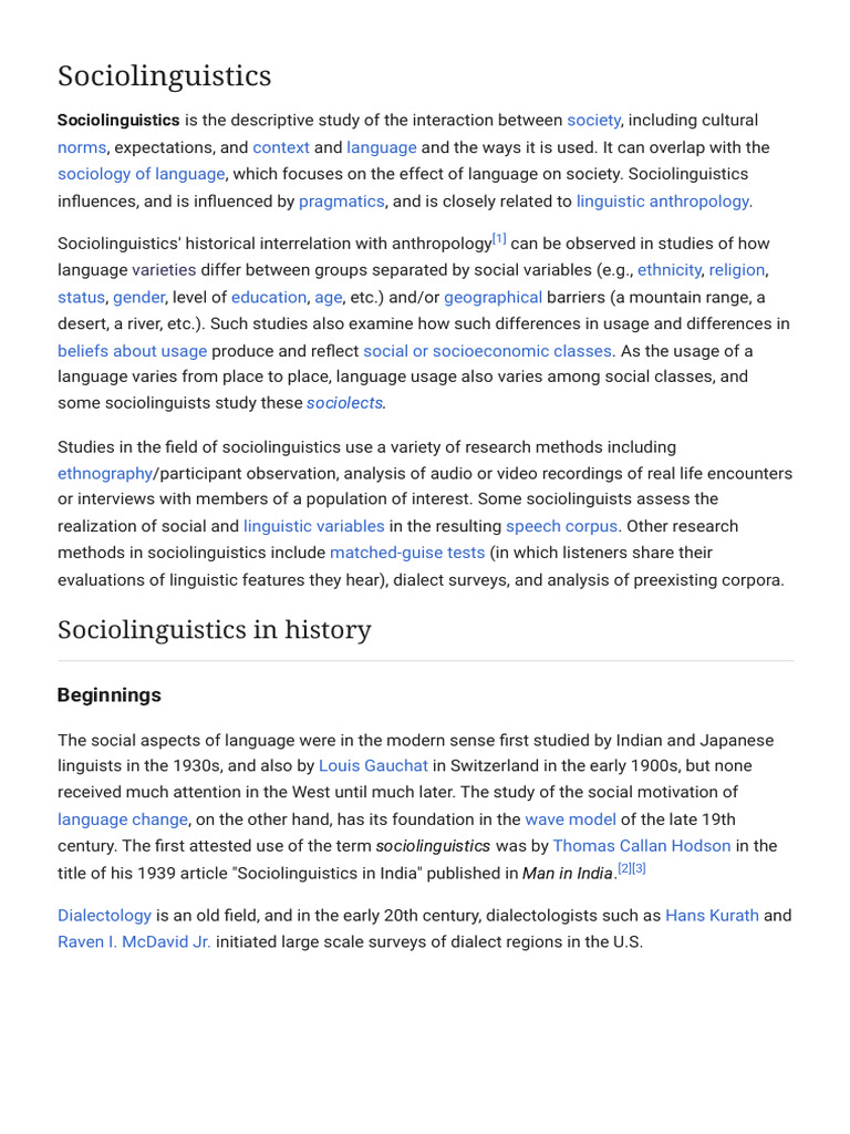 Understanding Sociolinguistics and Its Impact | PDF | Sociolinguistics ...