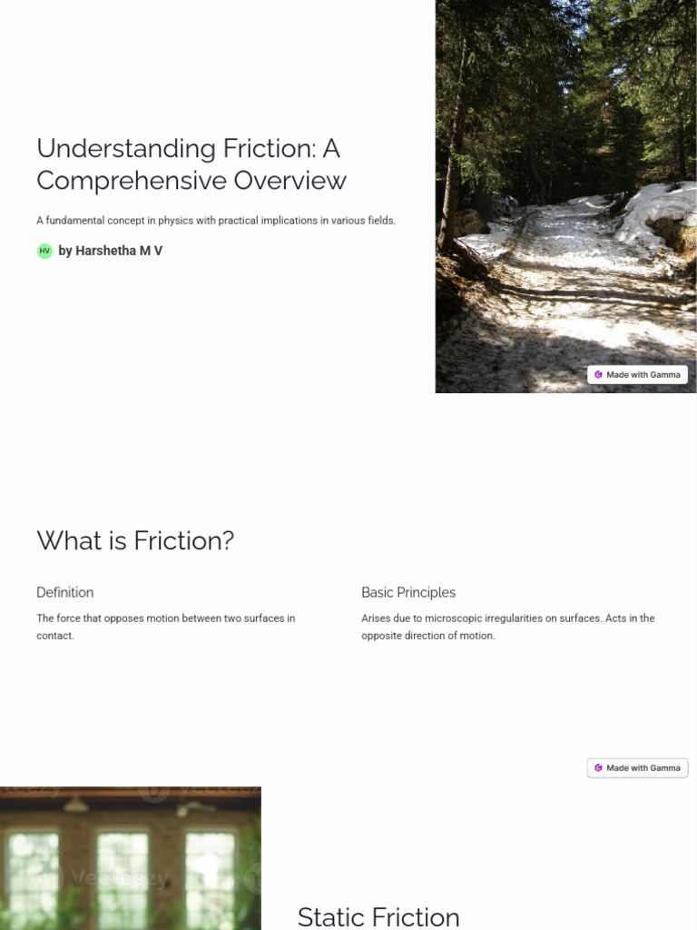 Understanding Friction A Comprehensive Overview | PDF