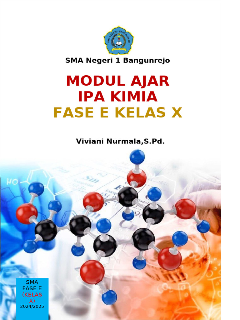 1 Cover Modul Ajar Kimia KLS X TP 24.25 | PDF